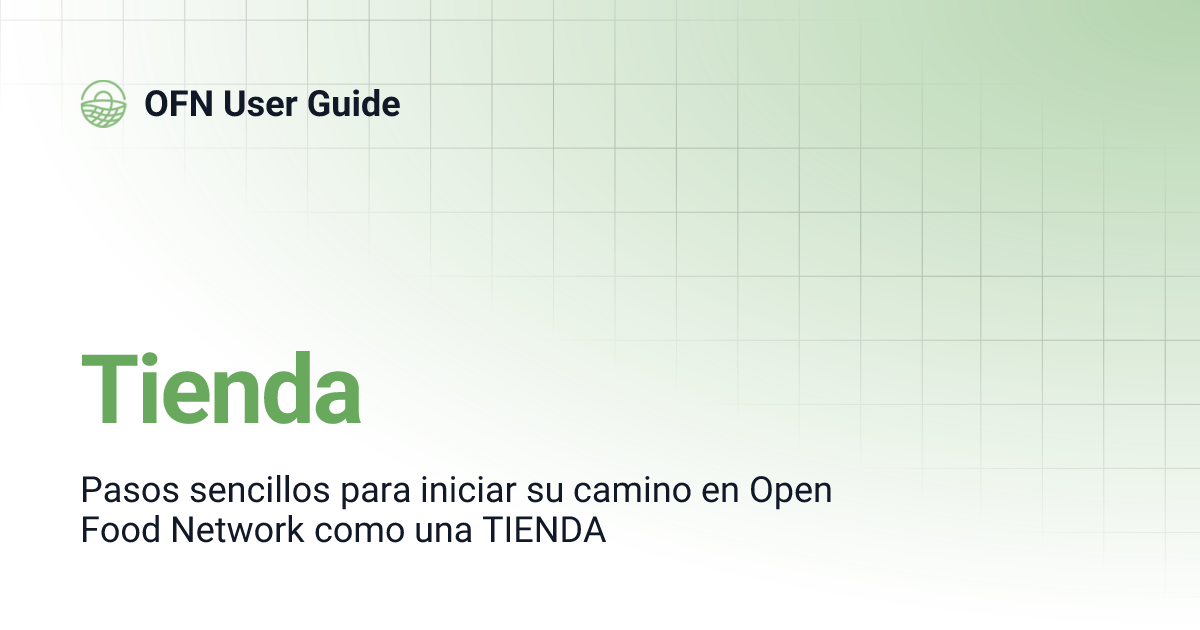 Tienda | ES | OFN User Guide